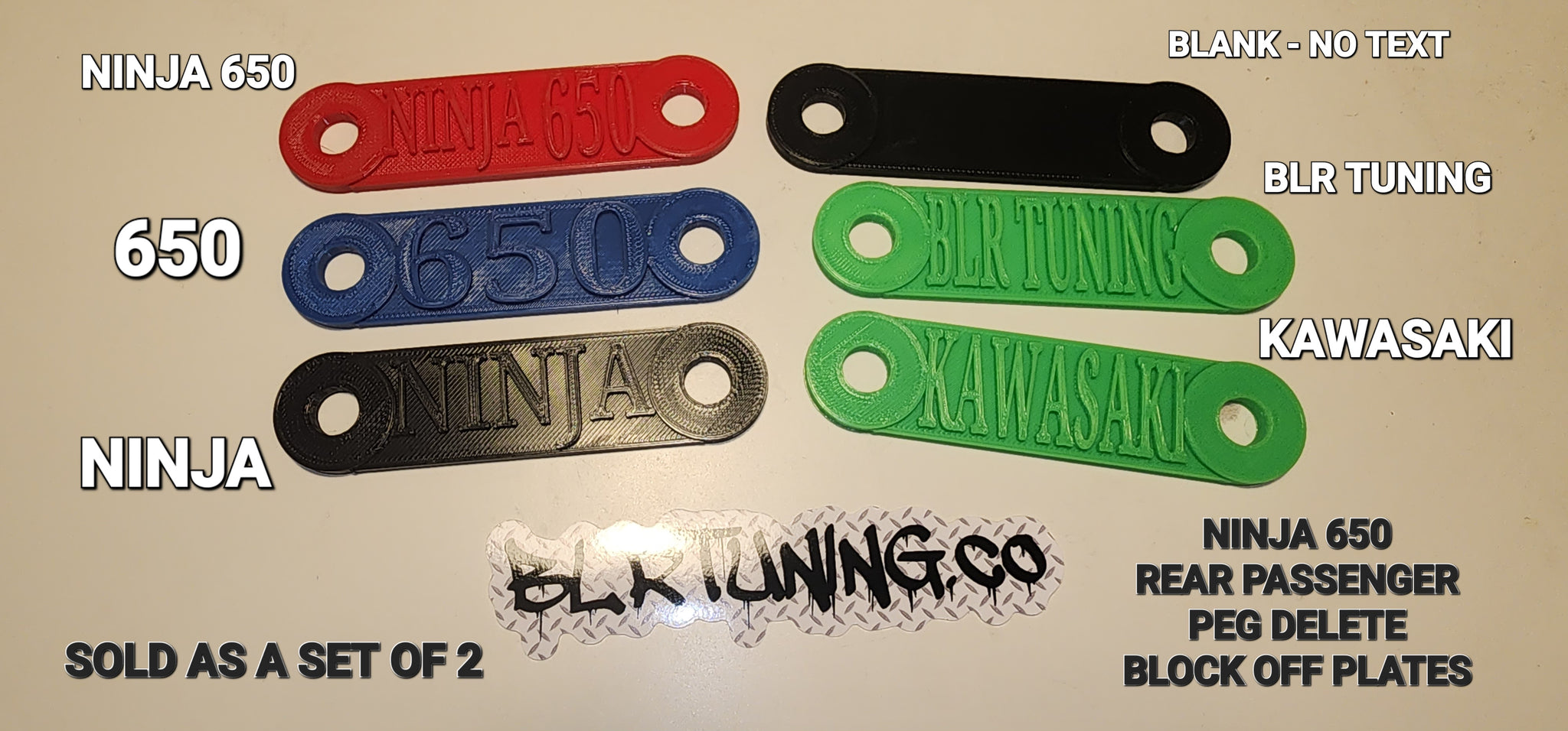 KAWASAKI NINJA 650 PASSENGER REAR PEG DELETE BLOCK OFF PLATES – BLR TUNING