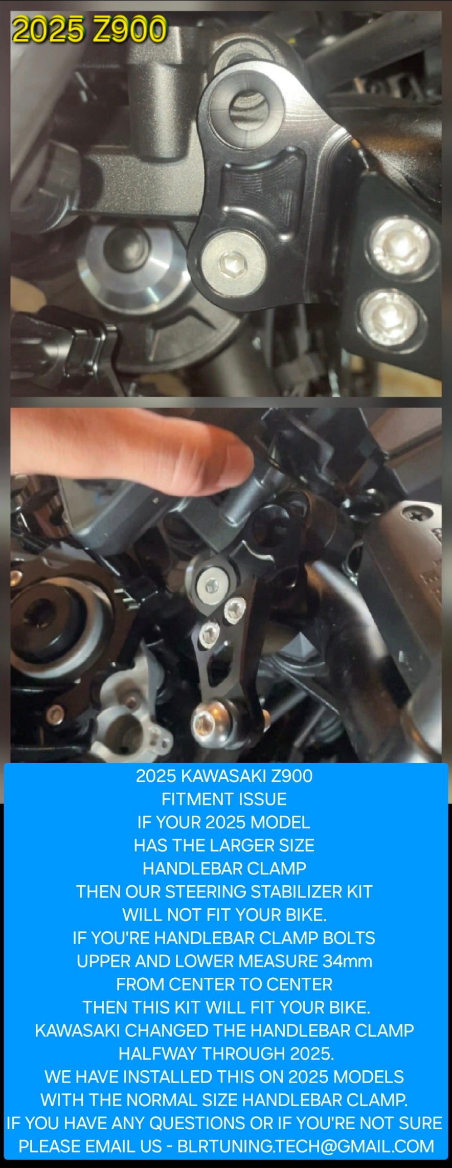 KAWASAKI Z900 STEERING STABILIZER KIT 17 - 24 – BLR TUNING
