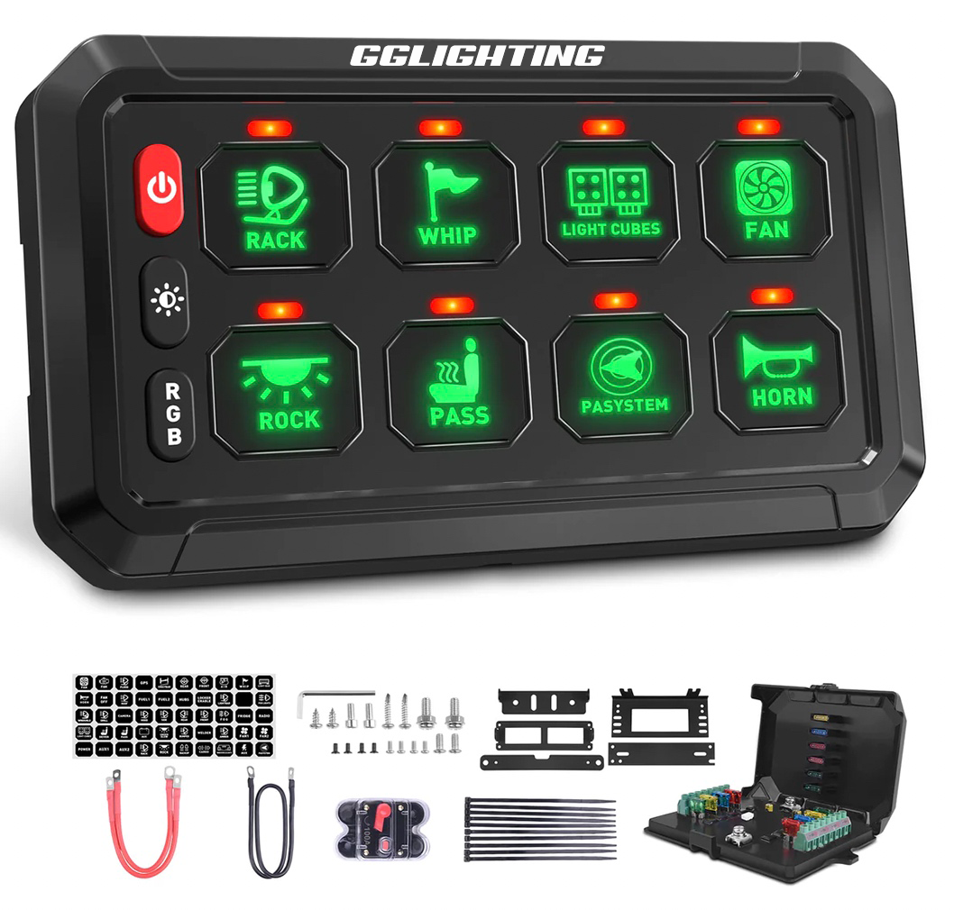 8-Gang Switch Panel With RGB And Remote Control Bluetooth App – BLR TUNING